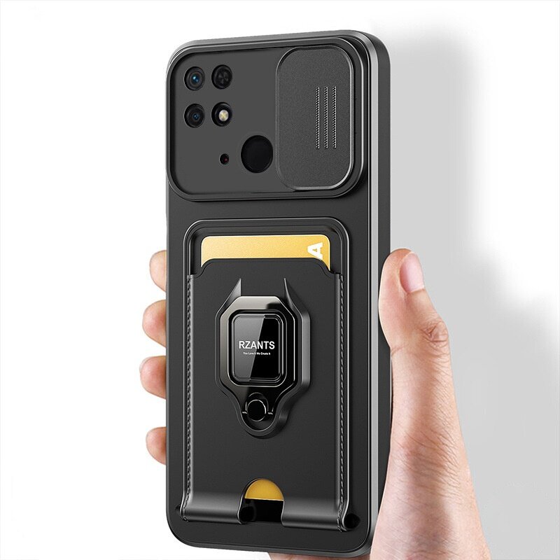 Чехол панель-бампер MyPads из силикона с закрывающейся камерой и отделением для банковских карт для Xiaomi Redmi 10C