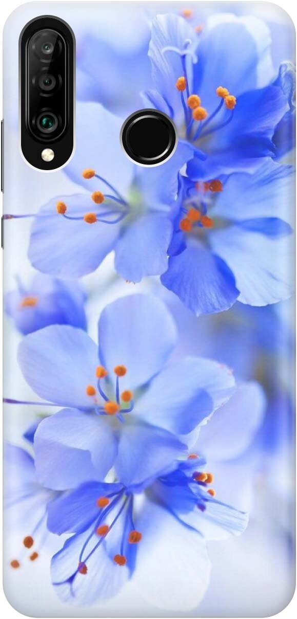 Силиконовый чехол на Honor 20 Lite, 20s, Huawei P30 Lite, Хуавей П30 Лайт, Хонор 20 Лайт, 20s с принтом "Лазурные орхидеи"