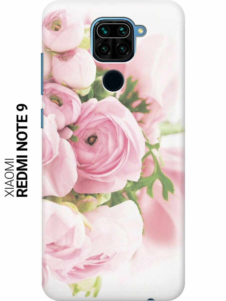 Силиконовый чехол на Xiaomi Redmi Note 9, Сяоми Редми Ноут 9 с принтом "Розовые розы"