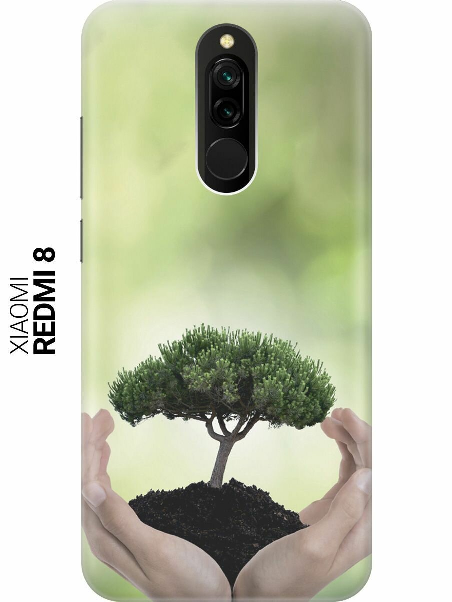 Силиконовый чехол на Xiaomi Redmi 8, Сяоми Редми 8 с принтом "Оберегайте природу"