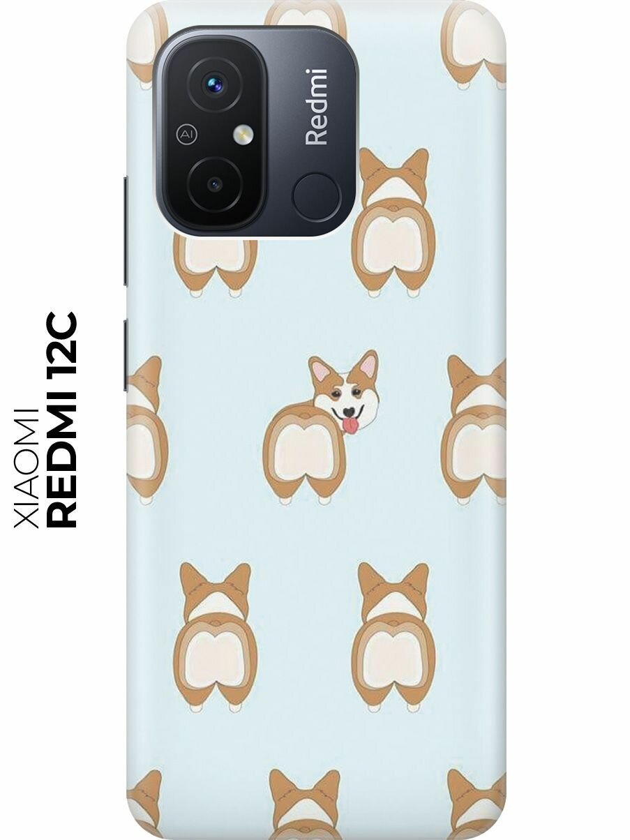 Силиконовый чехол Корги на Xiaomi Redmi 12C / Сяоми Редми 12С
