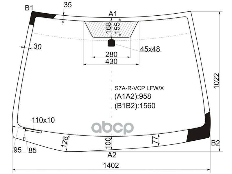 Стекло лобовое HONDA STREAM 00-06 XYG арт. S7A-R-VCP LFW/X