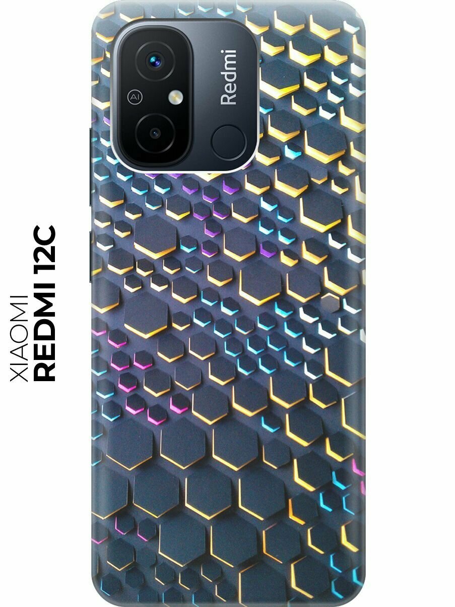 Силиконовый чехол Графитовые соты на Xiaomi Redmi 12C / Сяоми Редми 12С