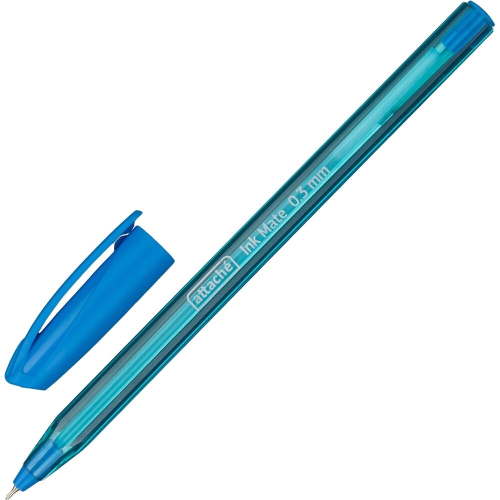 Ручка шариковая неавтоматическая Attache Ink Mate, диаметр шарика 0,5 мм, линия 0,3 мм, синяя, масляные чернила (INKGLIDE 100 ICY)