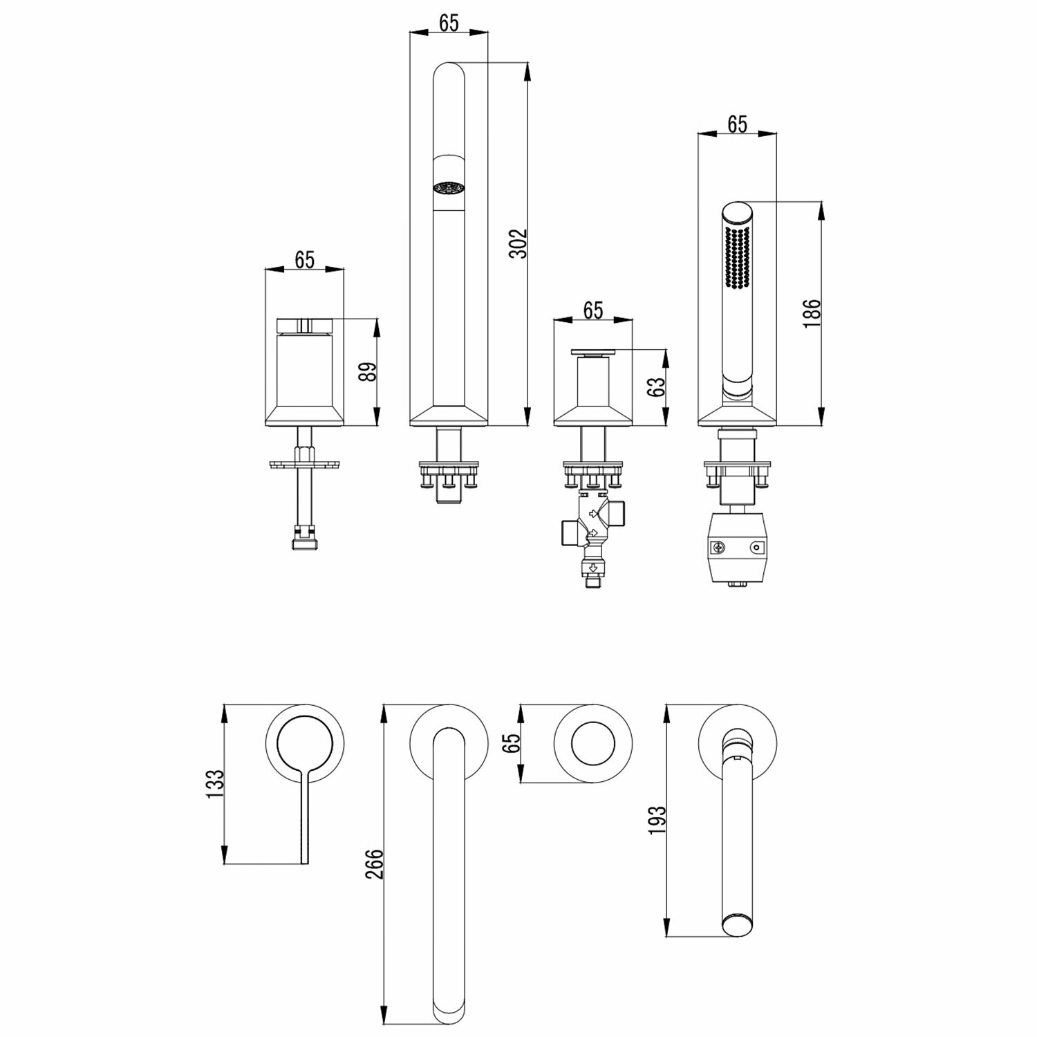 Смеситель Azario Flame AZ-VPC258320PA на борт ванны