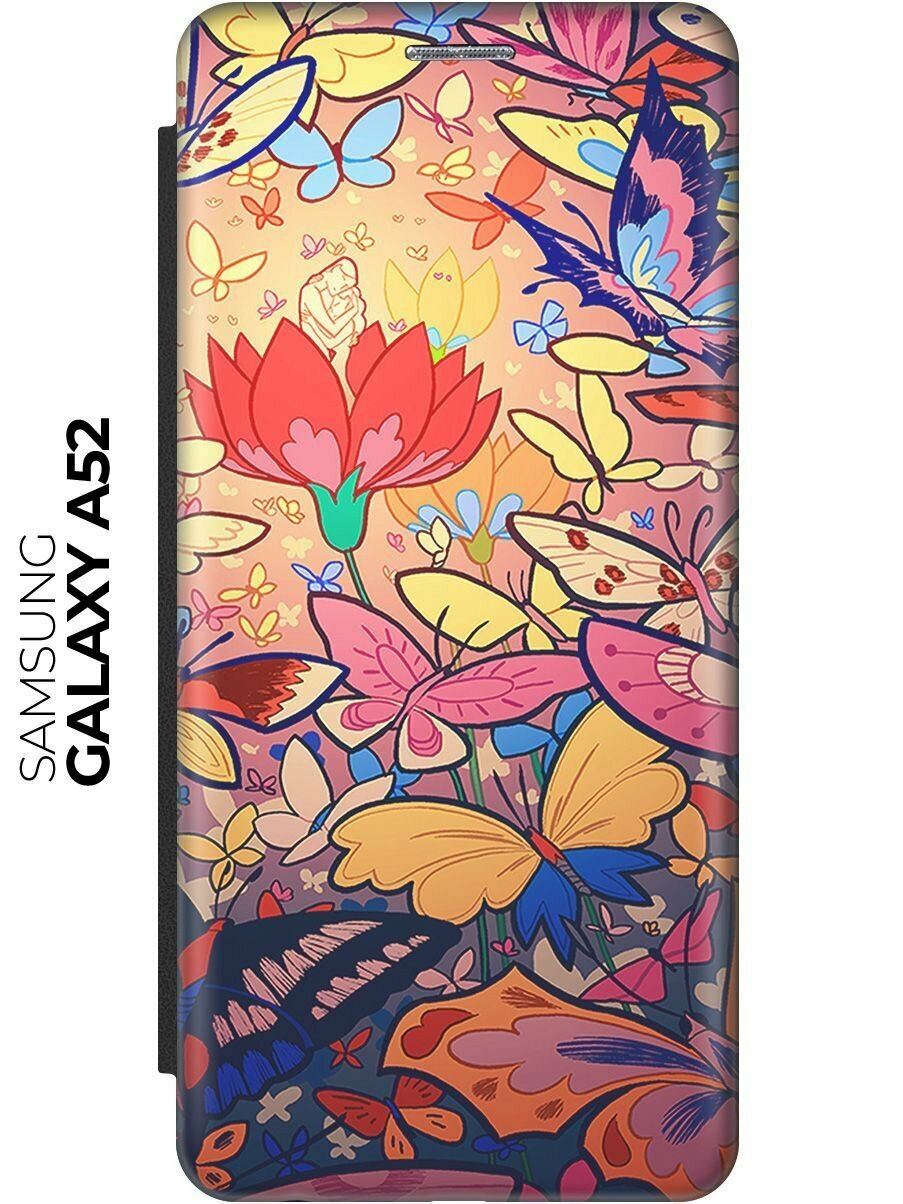 Чехол-книжка Красочный мир на Samsung Galaxy A52 / Самсунг А52 черный
