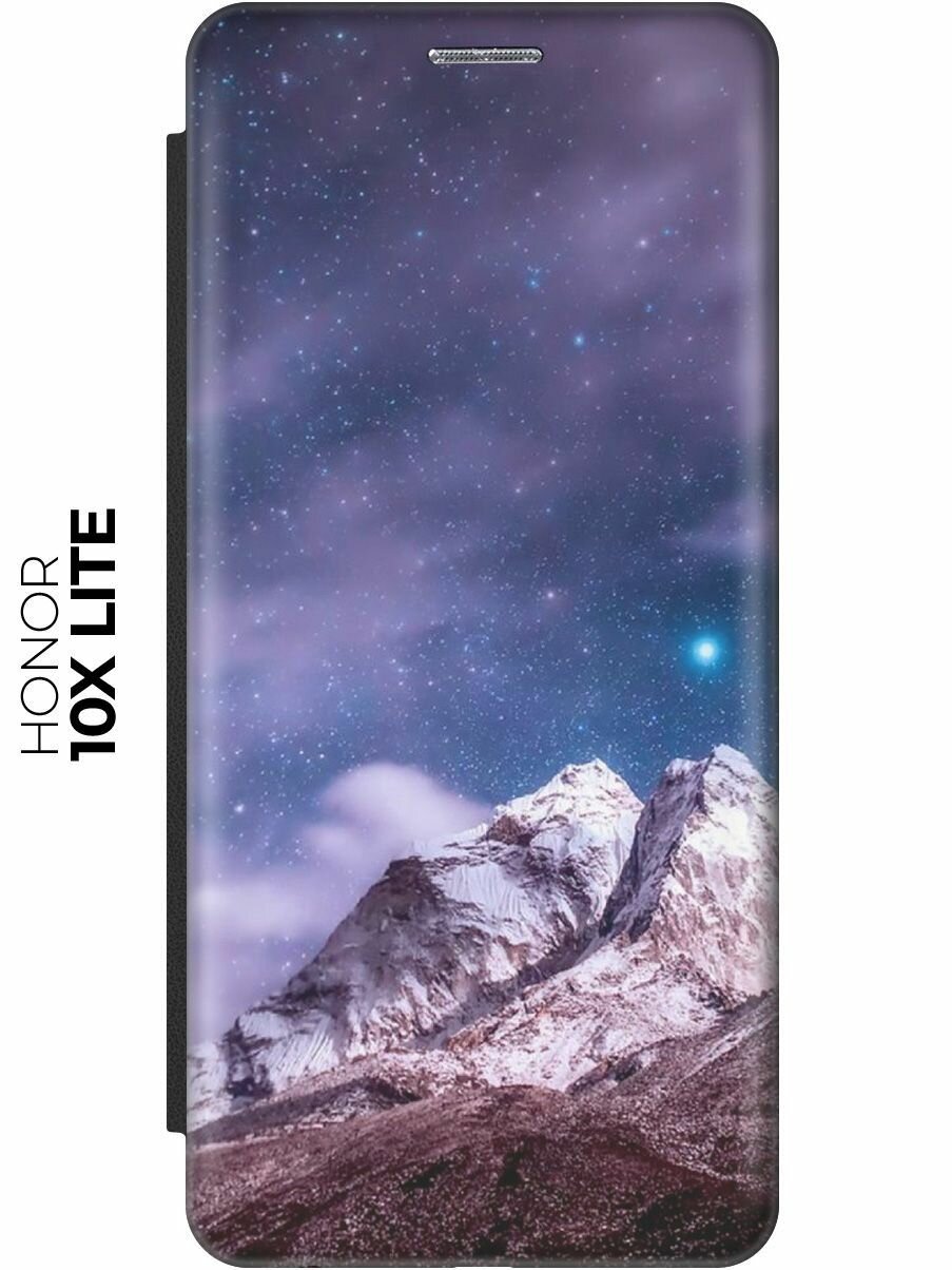 Чехол-книжка Горы и звездное небо на Honor 10x Lite / Хонор 10Х Лайт черный