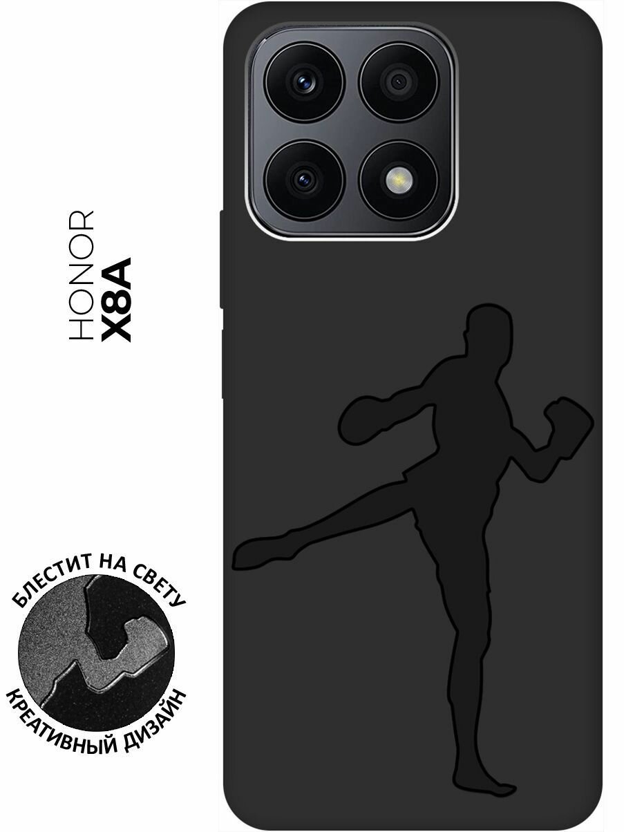 Матовый чехол Kickboxing для Honor X8a / Хонор Х8А с 3D эффектом черный