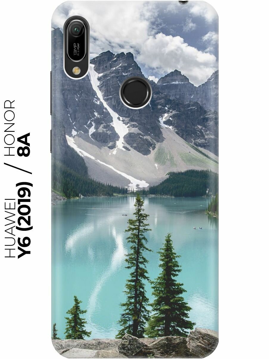 Силиконовый чехол Озеро и горы на Honor 8A / 8A Pro / Huawei Y6 (2019) / Y6 Prime (2019) / Хонор 8а / 8а Про / Хуавей У6 2019 / У6 Прайм 2019