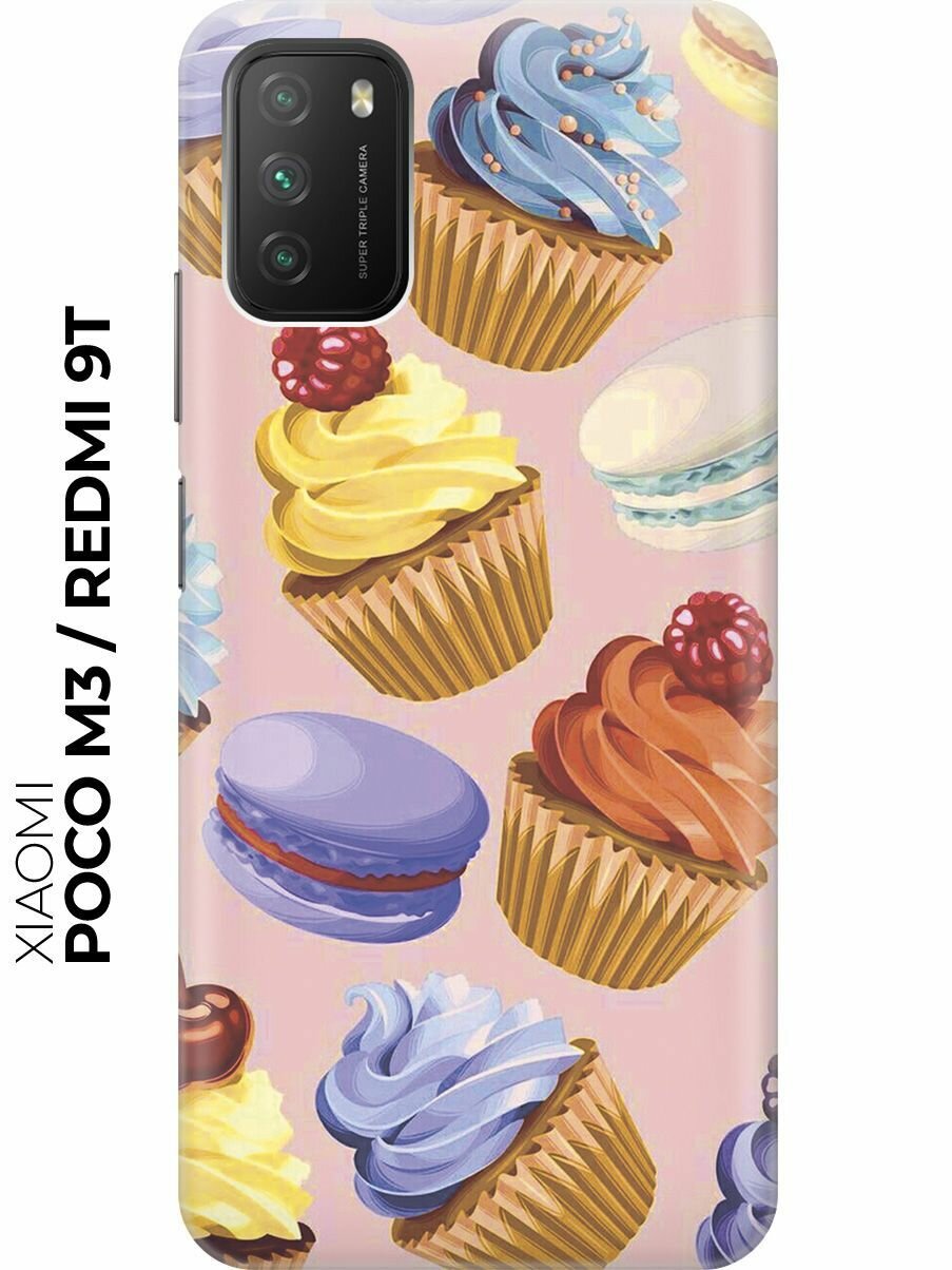 Силиконовый чехол Капкейки на Xiaomi Redmi 9T / Poco M3 / Сяоми Поко М3 / Сяоми Редми 9Т