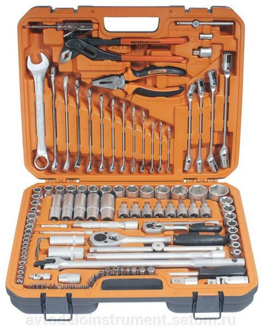 Автодело 39824 Набор инструмента 123пр.1/2" DR1/4" 6РТ АвтоДело Professional