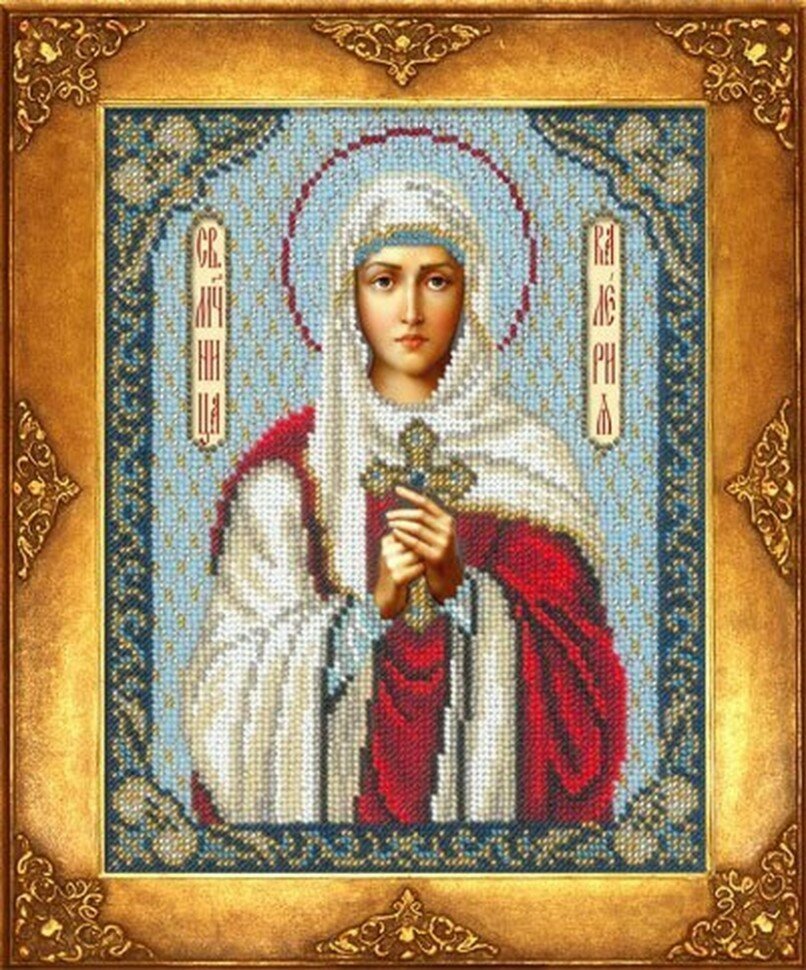 Набор для вышивания Русская искусница #378 Св. Валерия, Вышивка бисером, 18 x 22.5 см