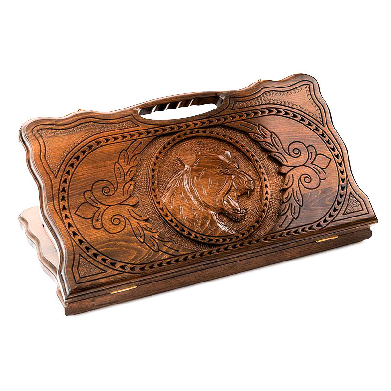 Резные нарды и шашки Оскал тигра