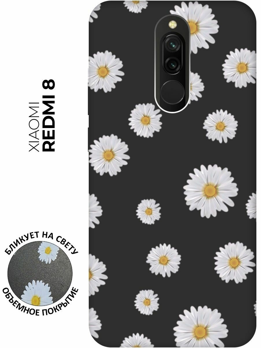 Матовый чехол Camomiles для Xiaomi Redmi 8 / Сяоми Редми 8 с 3D эффектом черный