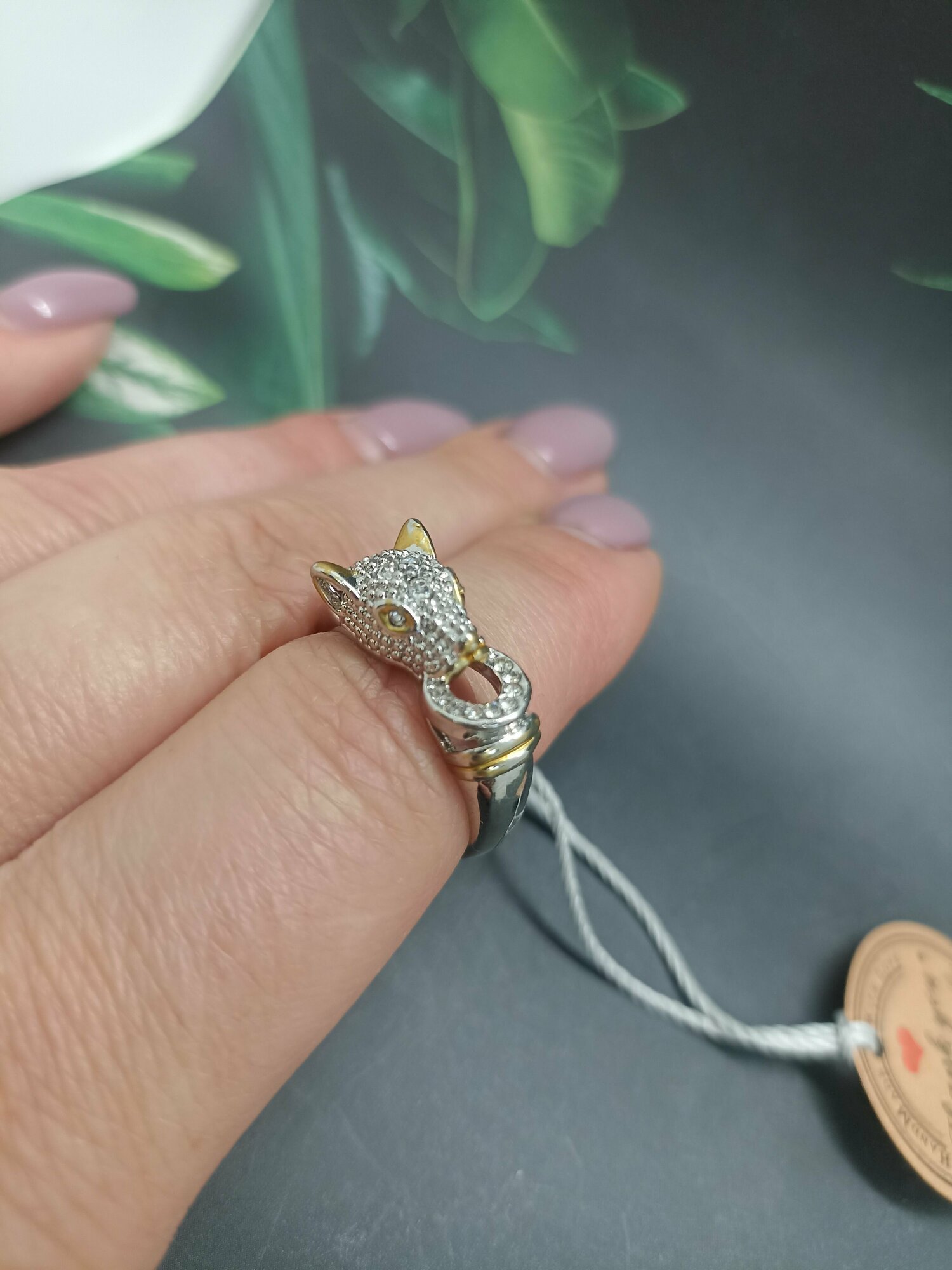 Кольцо, фианит, искусственный камень