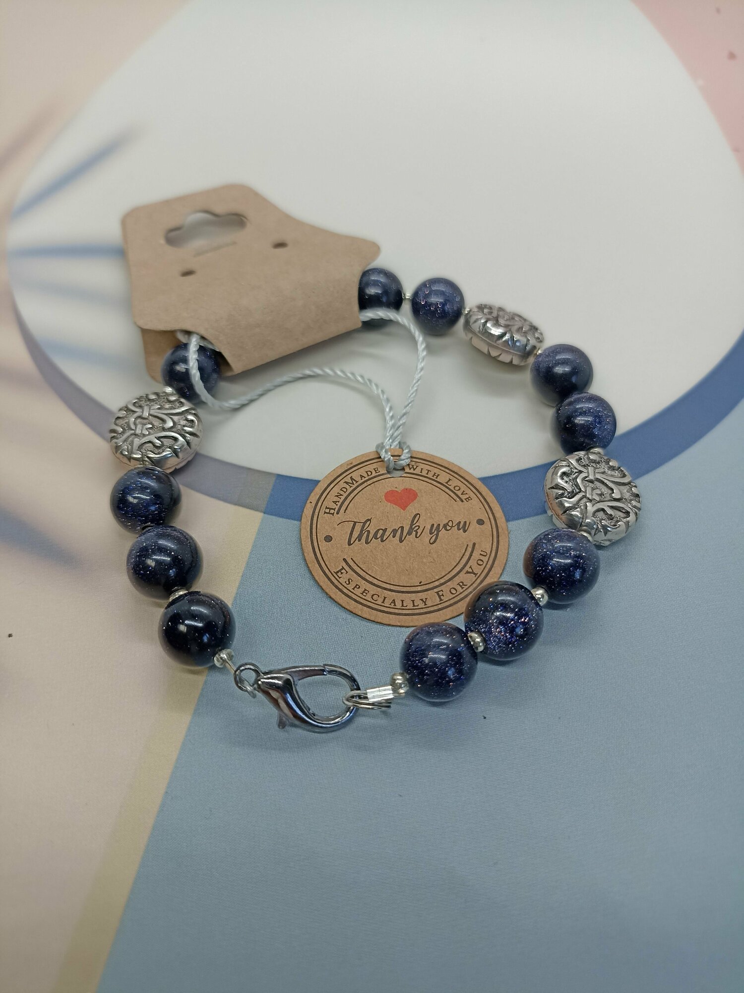 Браслет, пластик, искусственный камень