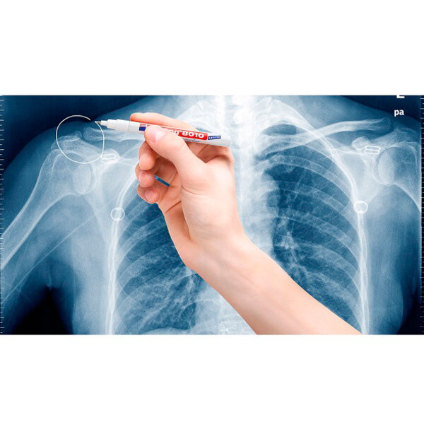 Маркер для рентгеновских пленок Edding E-8010 белый, лаковый эффект, 0.8 мм, 1 шт