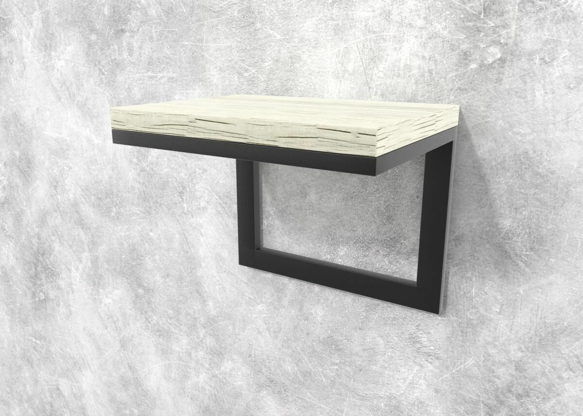 Полка Айсберг Лофт 02/40 черный/дуб крафт белый