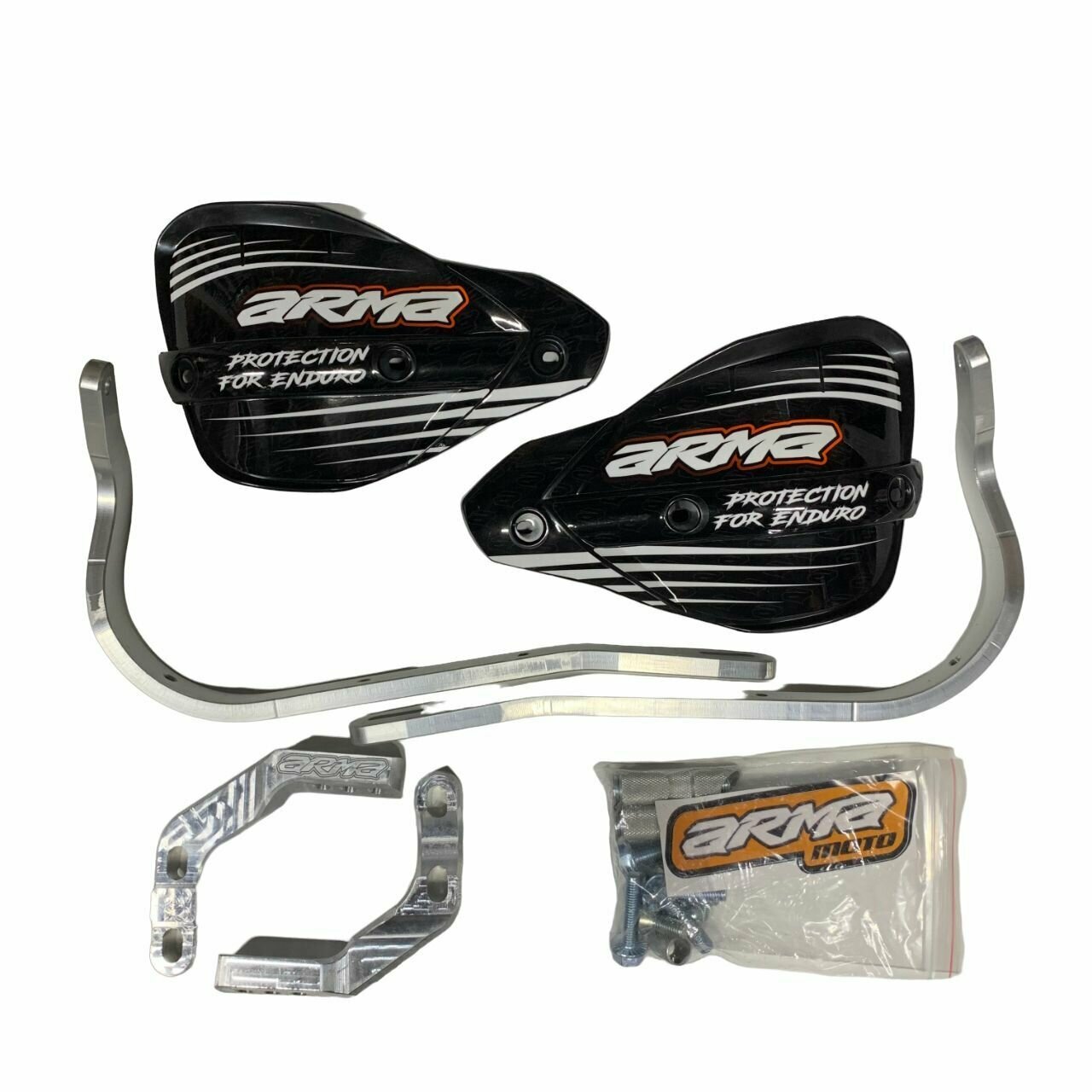 Защита рук для мотоцикла "Arma" с креплениями к траверсе руля (черные щитки)