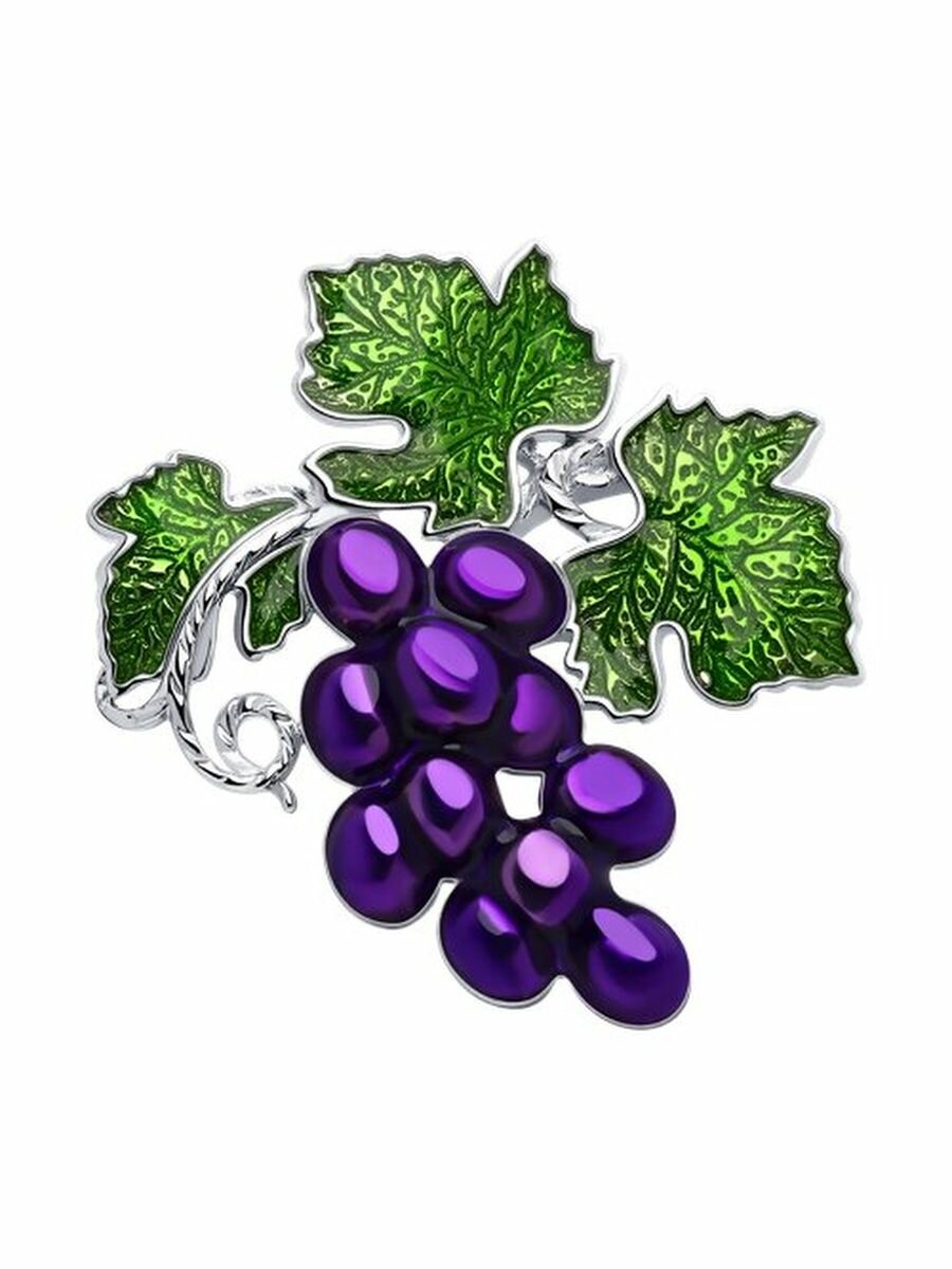 Брошь, серебро, 925 проба, родирование, эмаль