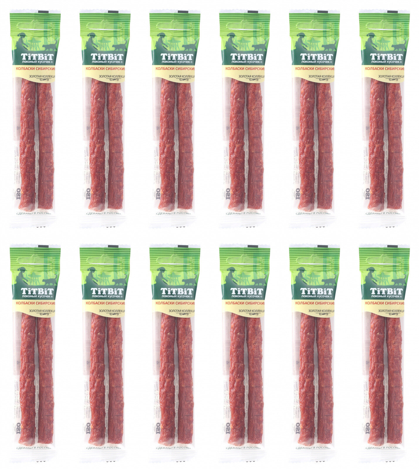 Titbit Лакомство для кошек Колбаски Сибирские, Золотая коллекция, 20 гр, 12 шт