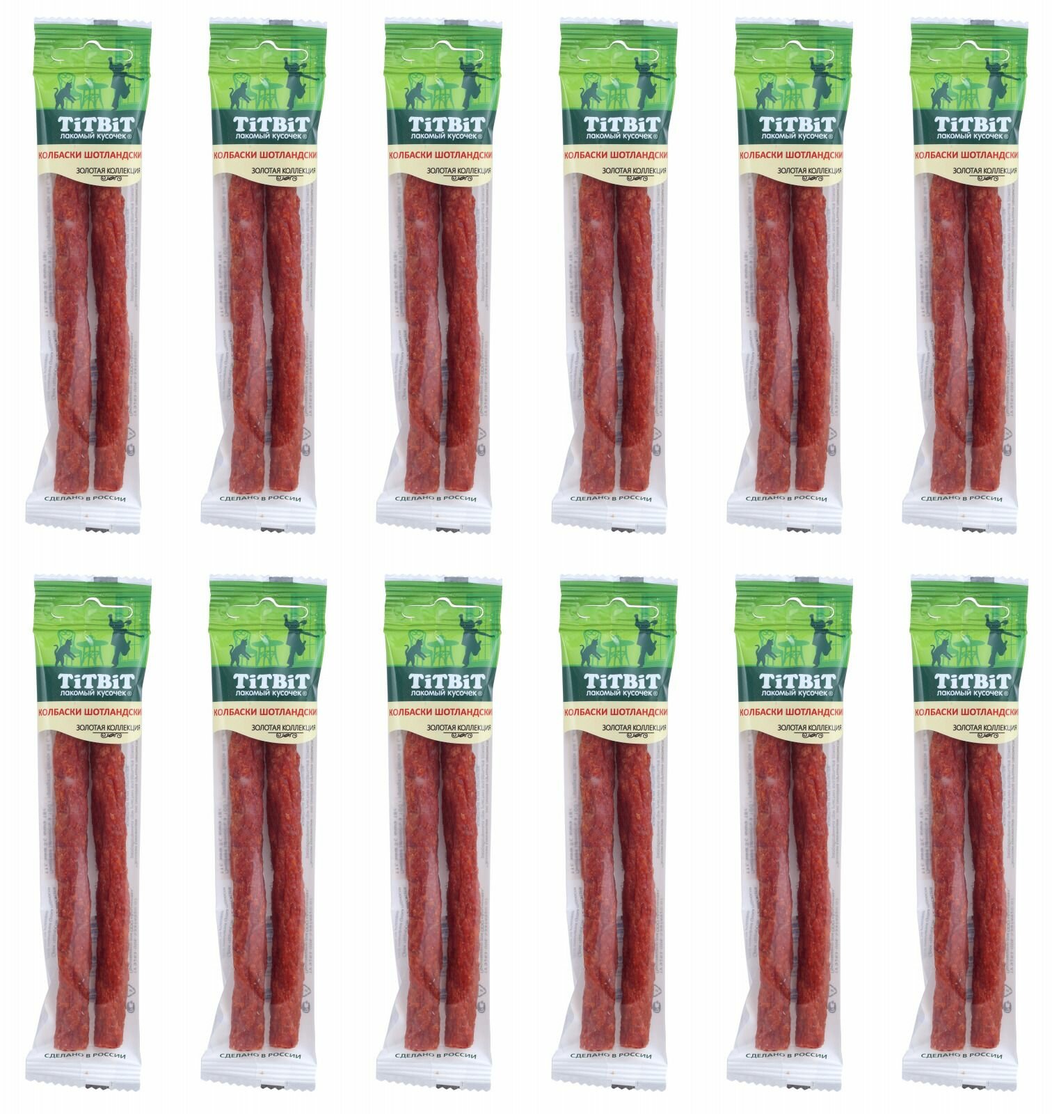Titbit Лакомство для кошек Колбаски Шотландские, Золотая коллекция, 20 гр, 12 шт