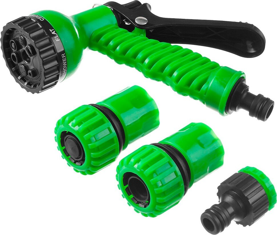 Росток Набор поливочный росток: Распылитель пистолетный 7 поз, 2 соединителя 3/4", адаптер внешний, ( 427369 )