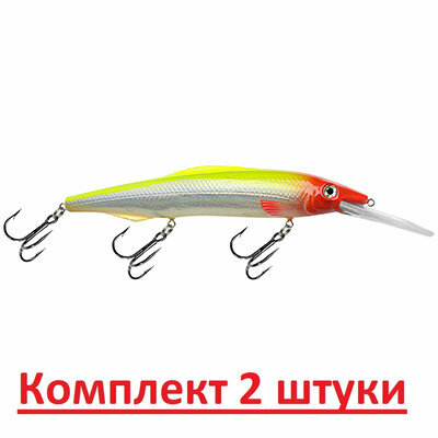 Воблер AQUA нырок 145mm, вес - 45,0g, цвет 014 (клоун), 2 штуки