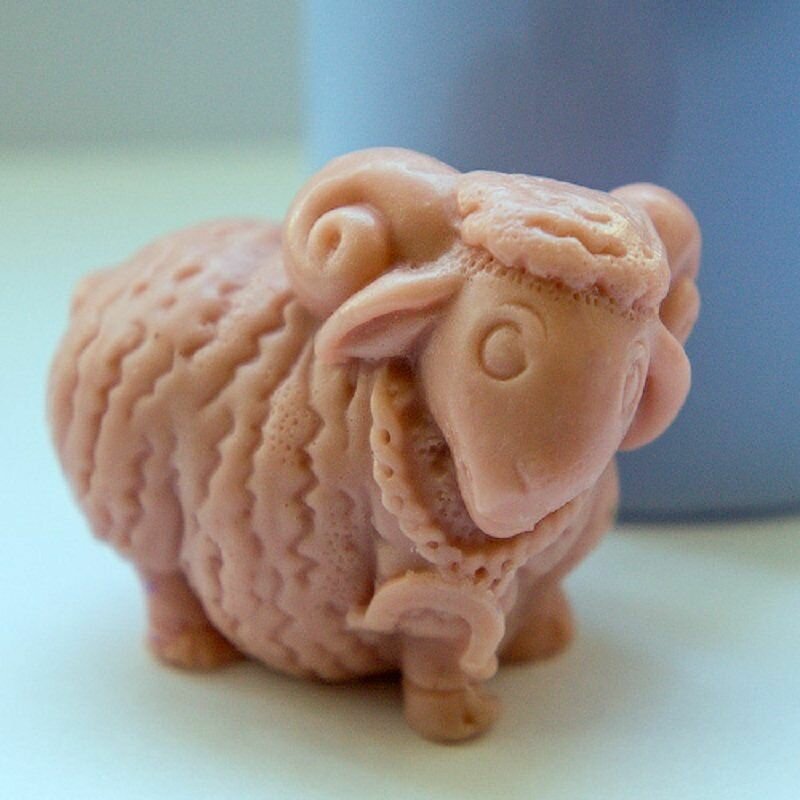 Силиконовая форма для мыла Барашек 3D, для свечей, гипса 1шт 5 х 3 х 4 см