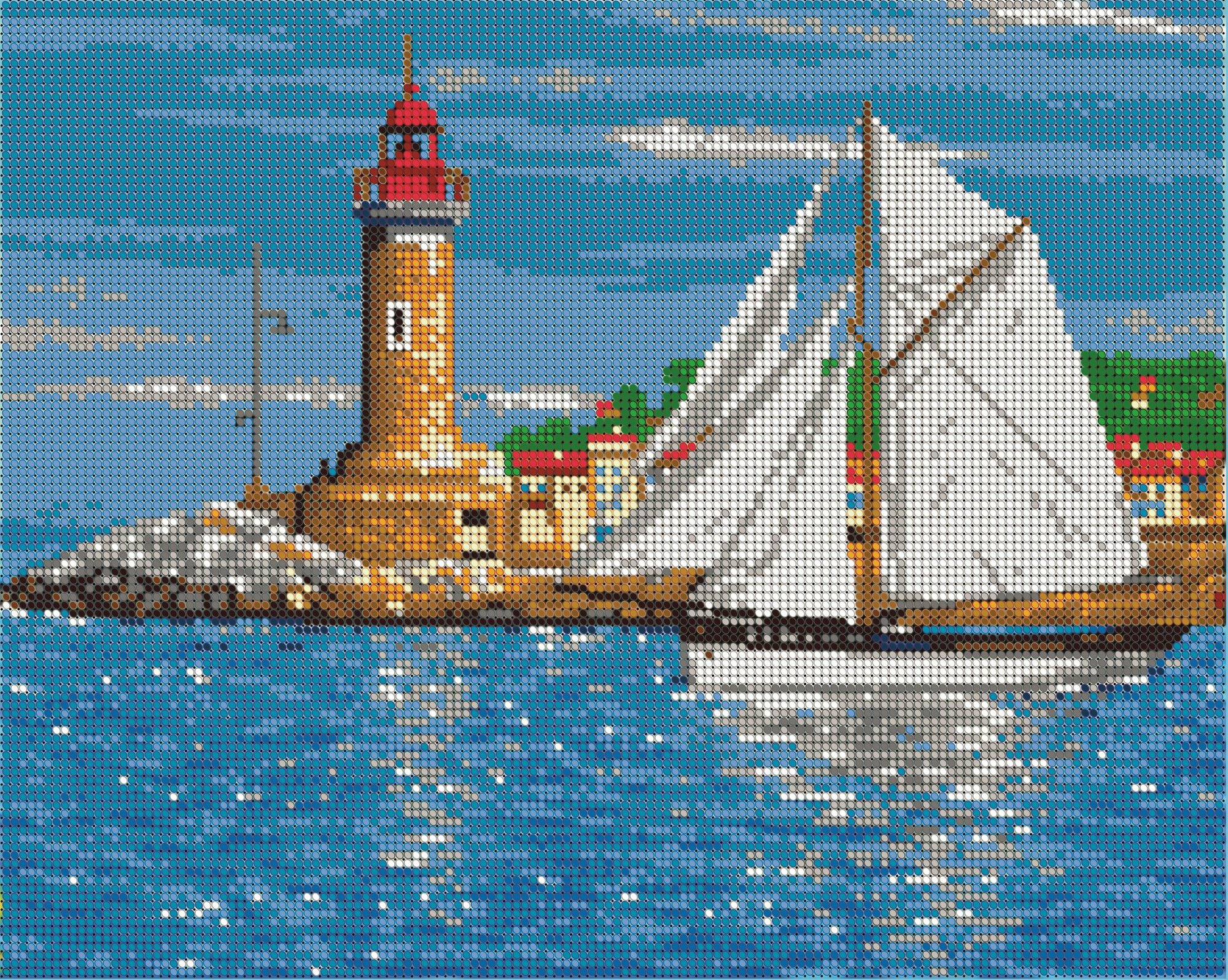 Алмазная мозаика картина Маяк 35*43,5см