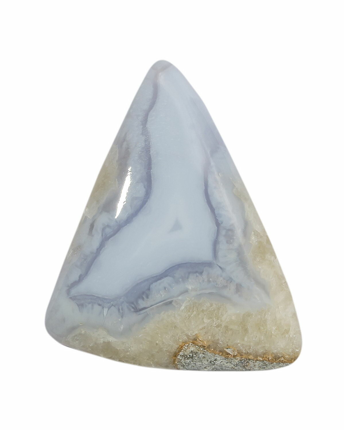 Кабошон голубой агат 41х30х6 мм.