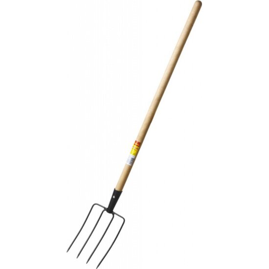 Вилы Grinda кованые навозные 4 круглых зубца, с черенком 39723