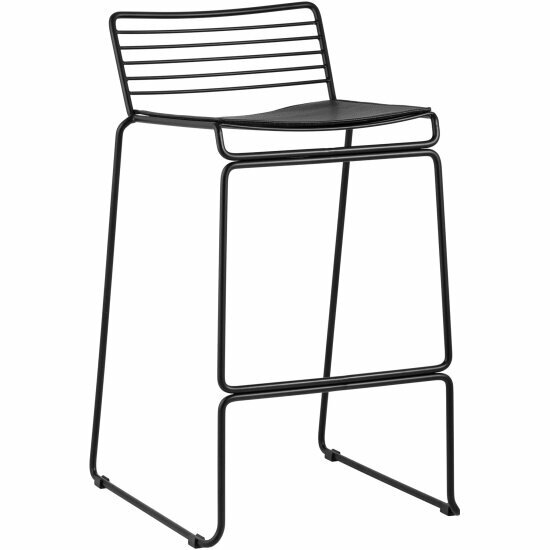 Стул барный Stool Group Danny, черный, с черной подушкой