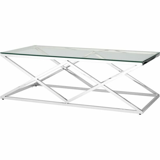 Стол журнальный Stool Group стул груп 120*60 инсигния, прозрачное стекло, сталь