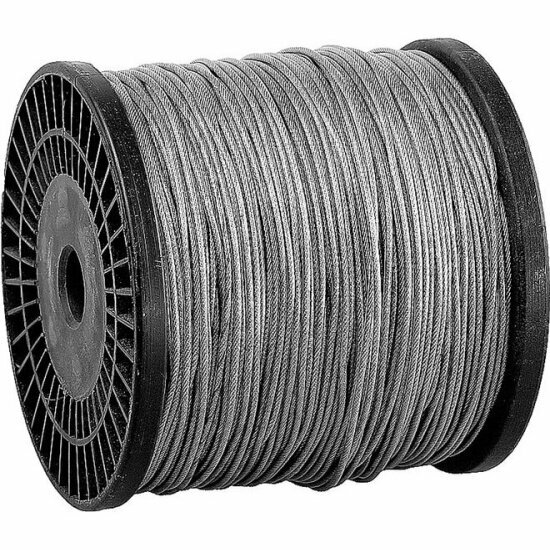 Трос Зубр стальной, оцинкованный, DIN 3055, в оплетке ПВХ, d=8/10 мм, L=60 м, Профессионал 4-304120-08-10