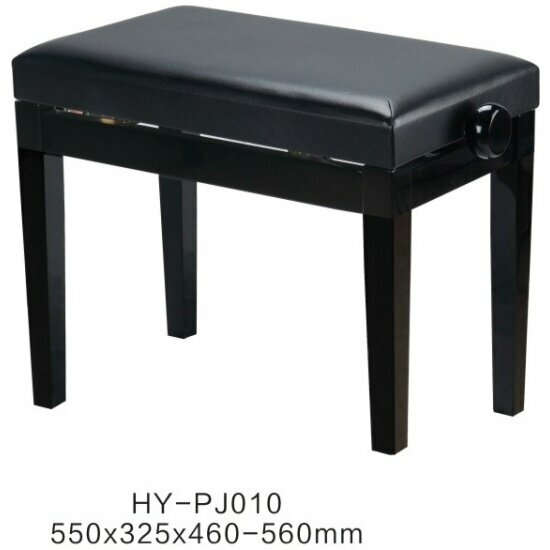 Банкетка для пианино Rin , черная, HY-PJ010-GLOSS-BLACK