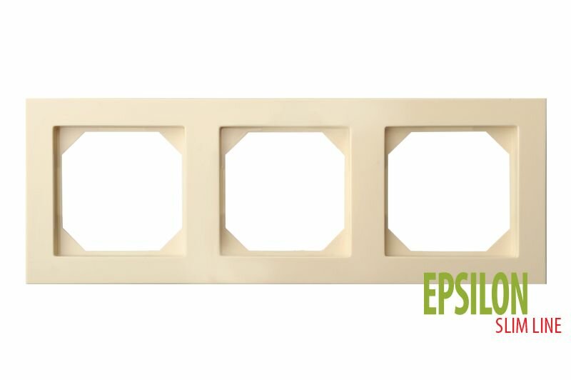 LIREGUS Рамка Трехместная Бежевая SLIM (Универсальный Монтаж) LIREGUS EPSILON