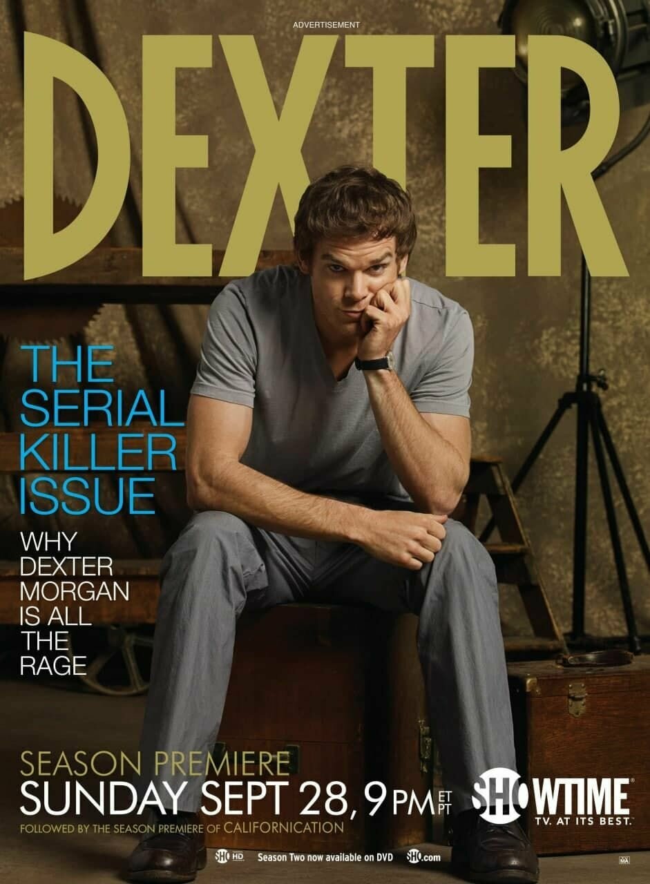 Плакат, постер Декстер (Dexter, 2006-2013г) на холсте, размер 21х30см