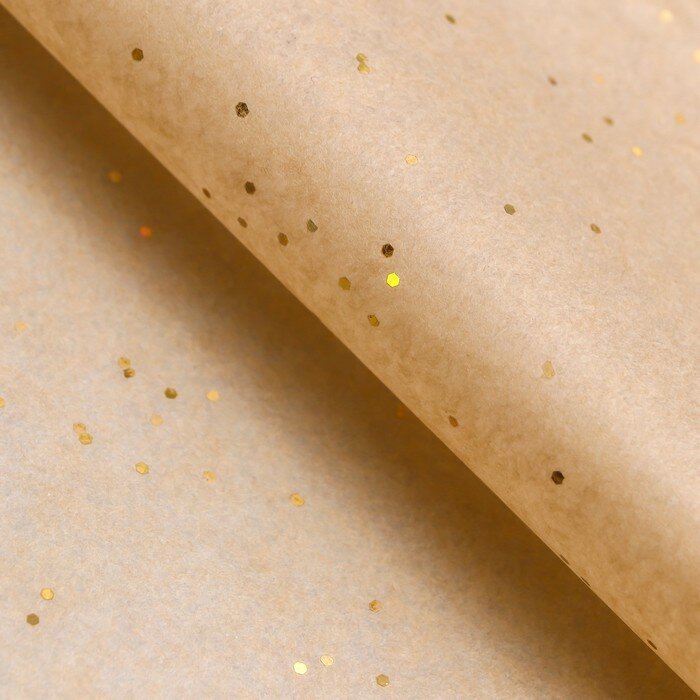 Бумага упаковочная тишью, «Конфетти», натуральный, 50×66 см