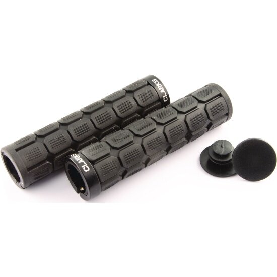 Ручки Clarks . CLO219 на руль 3-190 резиновые 130мм с 1 фиксат. черные анодир.