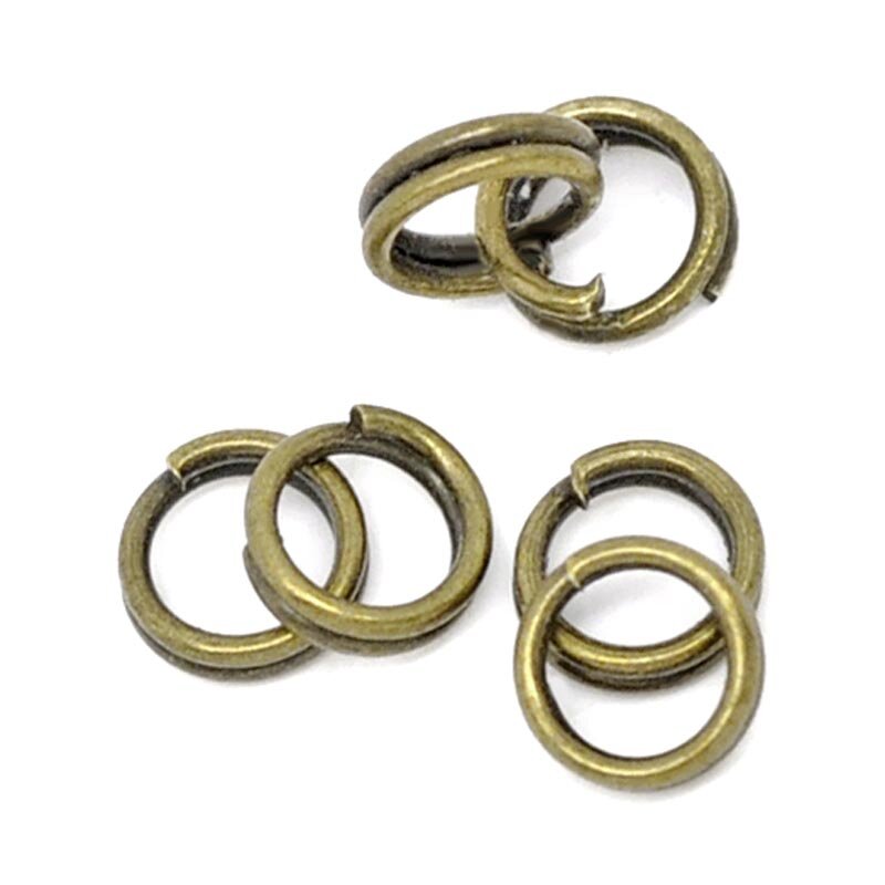 Фурнитура для бижутерии Колечко двойное 0001470 бронзовый цвет 4 мм, цена за 100 шт.