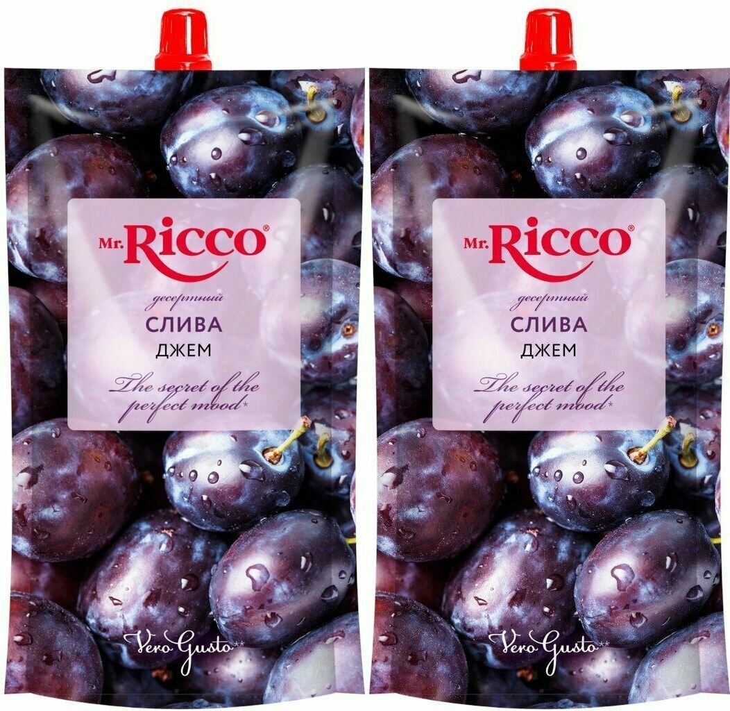 Mr.Ricco Джем десертный Vero Gusto, Слива, 300 мл, 2 шт