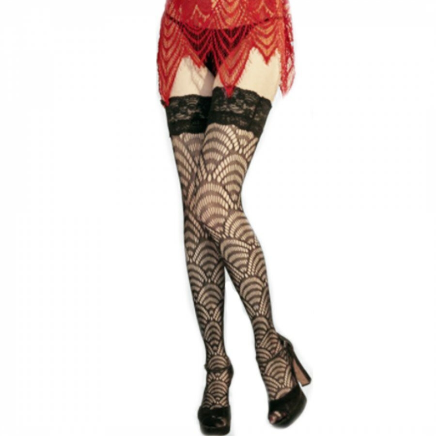 Чулки с рисунком на силиконе