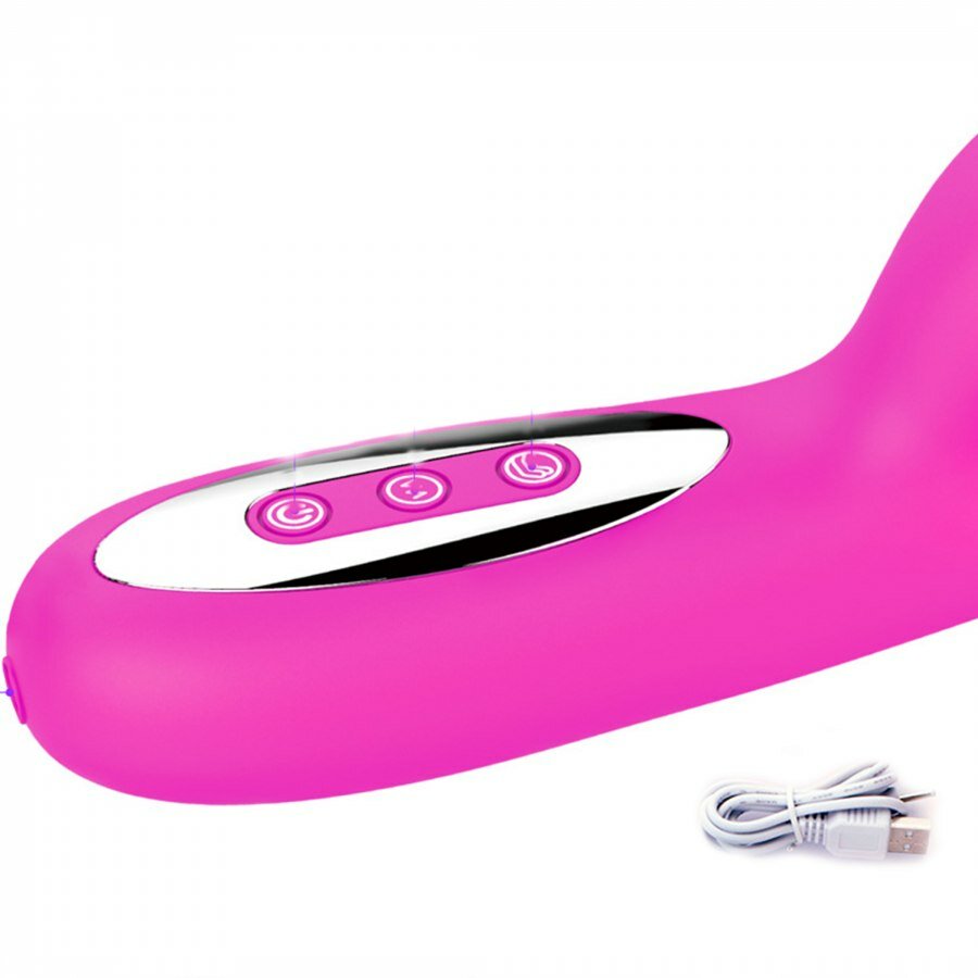 Вибростимулятор с клиторальным отростком и подвижным шариком, USB