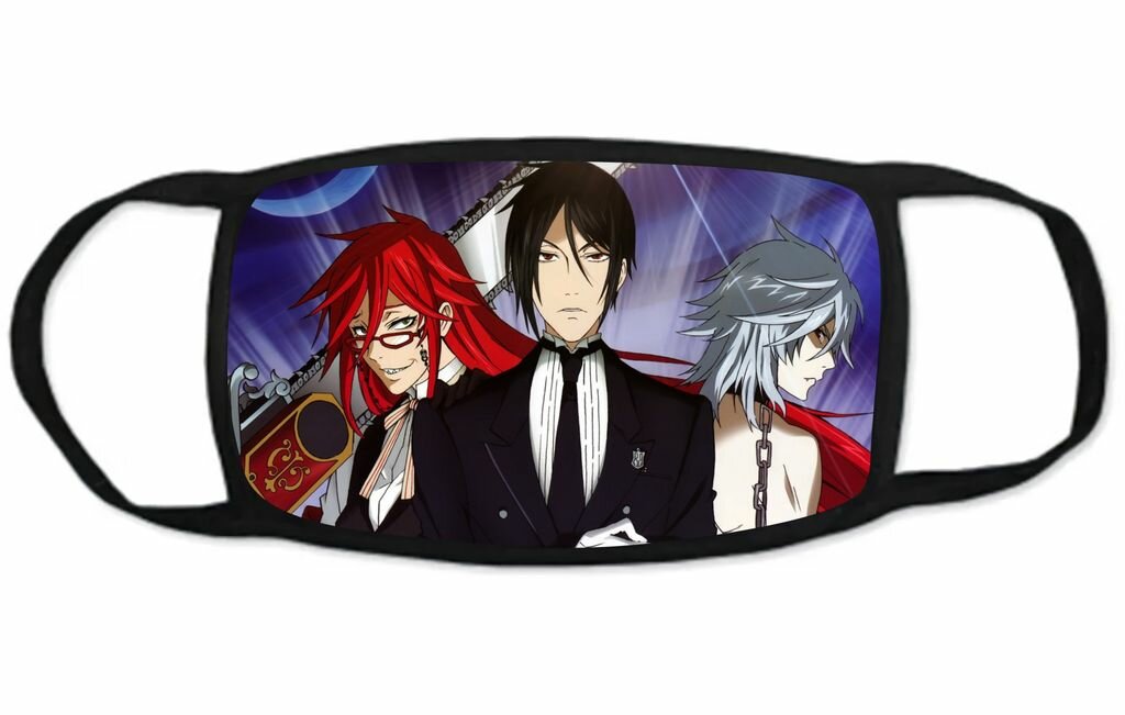Маска защитная Тёмный дворецкий, Kuroshitsuji №2, Взрослая - 20 на 12,5 см