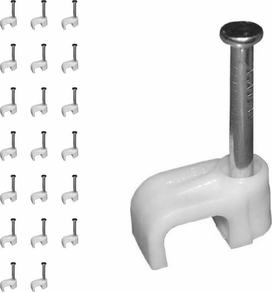 Скоба пластиковая плоская 6 мм (50 шт.) (комплект из 40 уп)