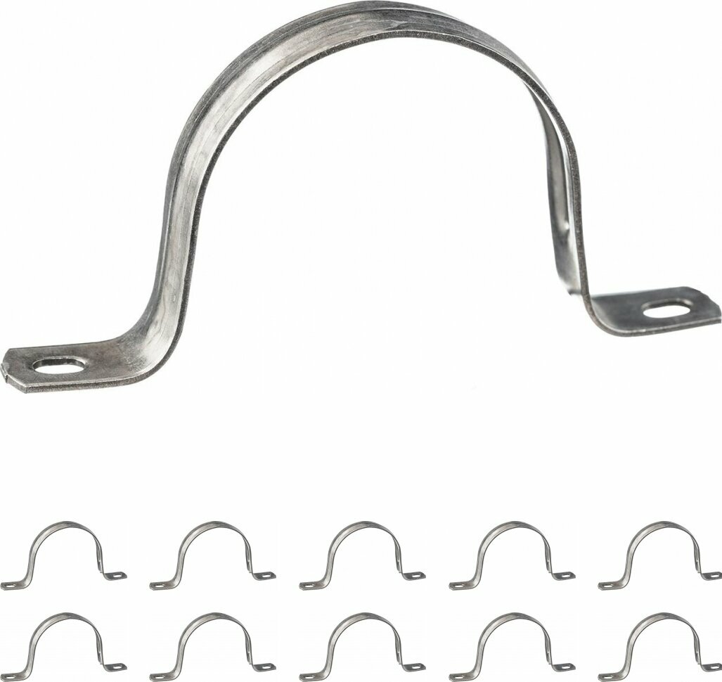 Скоба металлическая двухлапковая D48 (комплект из 10 шт.)