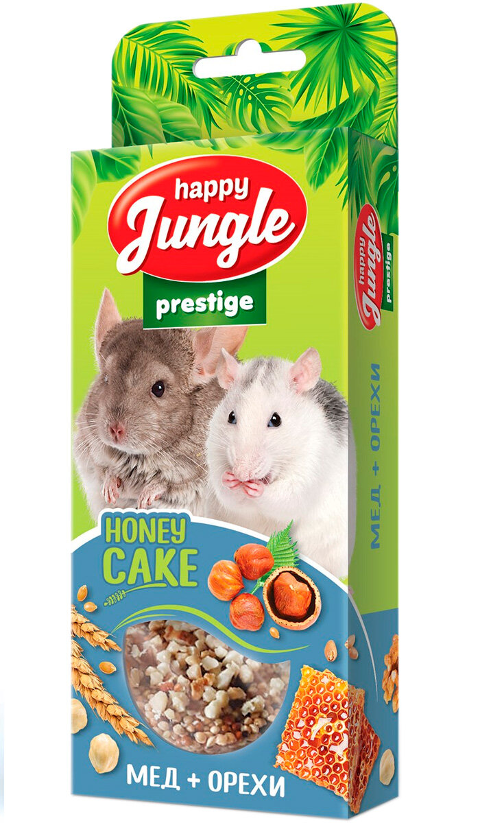 HAPPY JUNGLE престиж лакомство для грызунов корзинки с медом и орехами уп. 3 шт (95 гр)