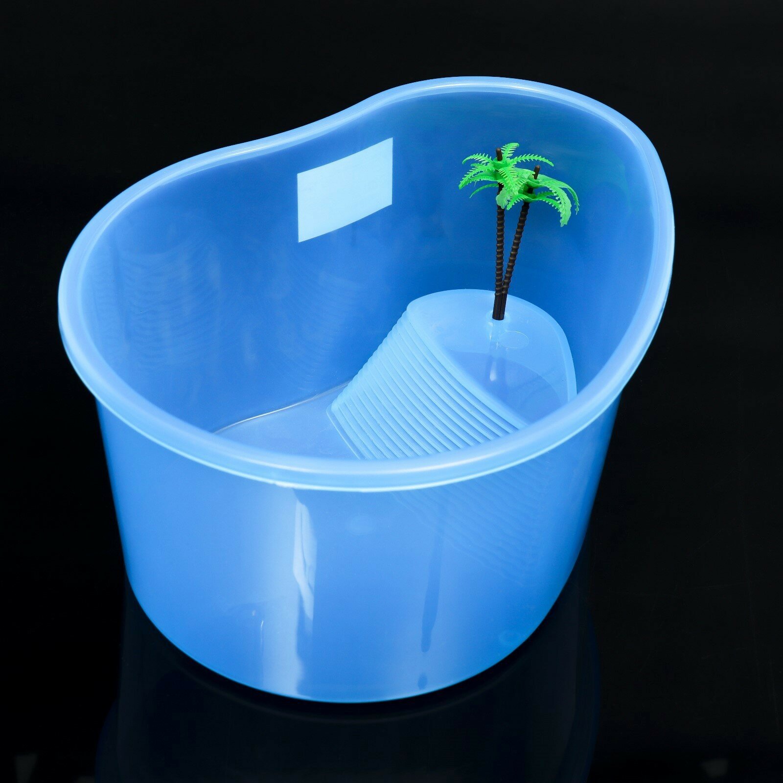 Отсадник для черепах «Лагуна» с пальмой, 26×20×13 см