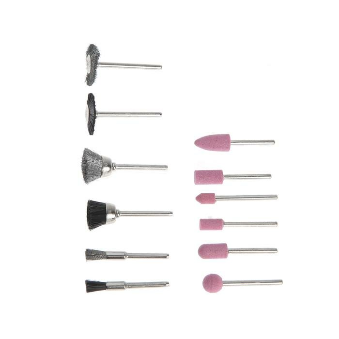 Набор насадок для граверов и бормашин тундра, диаметр хвостовика 3 мм, 12 шт, 1935902